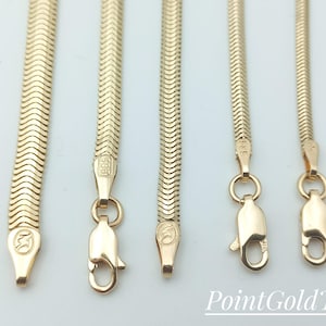 14K Solid Gold Snake Chain, Solid Gold Snake Bracelet, 14K Snake Chain ...