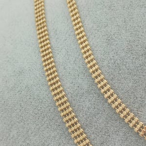 14K Solid Gold Bead Chain Necklace, Gold Multilinet Bead Chain Necklace ...