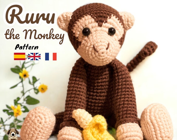 Mike the Monkey Amigurumi Crochet pdf Pattern EN, DK & NL - Etsy Portugal