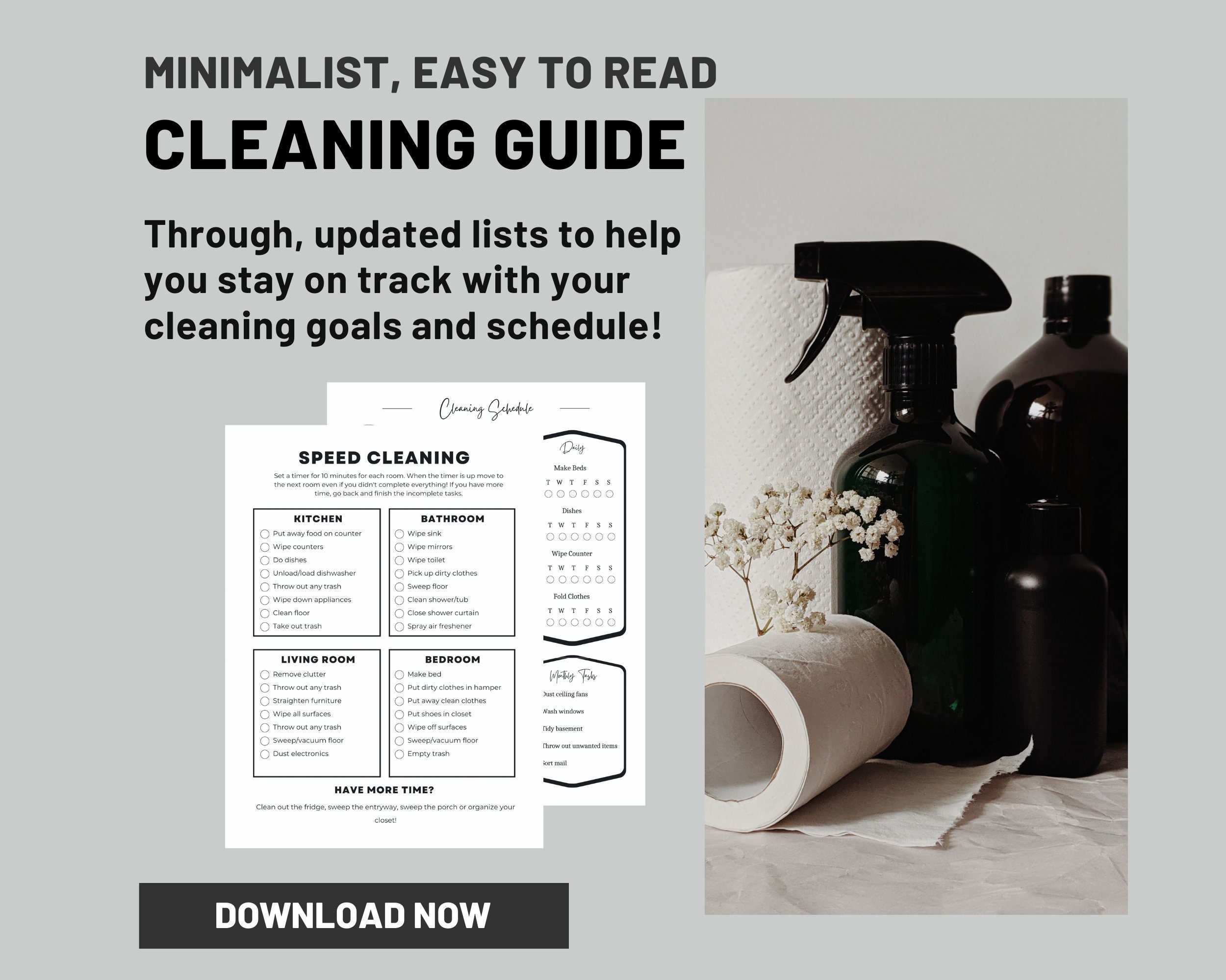 ADHD Cleaning Checklist Room Cleaning Cards for ADHD ADHD Cleaning Tips ...