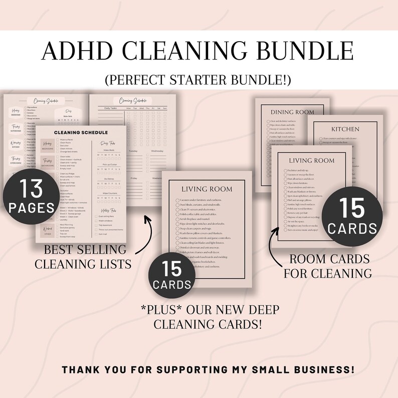 DEEP CLEANING ADHD Complete Bundle With 43 Papers to Organize Every ...