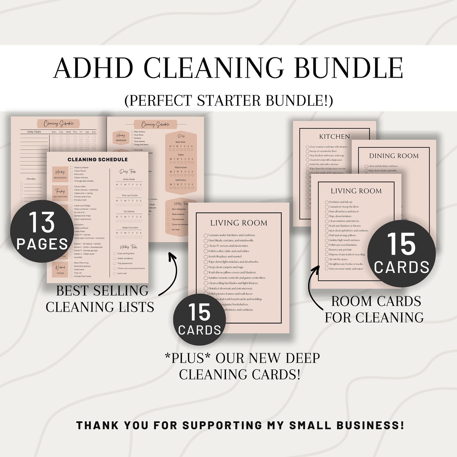 DEEP CLEANING ADHD Complete Bundle With 43 Papers to Organize Every ...