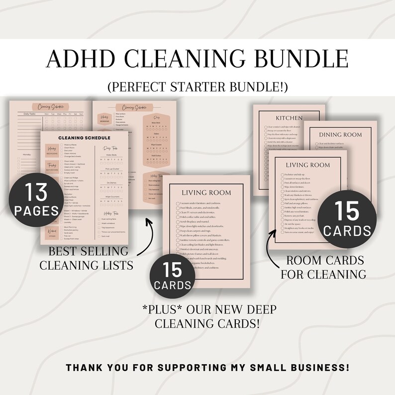 DEEP CLEANING ADHD Complete Bundle With 43 Papers to Organize Every ...