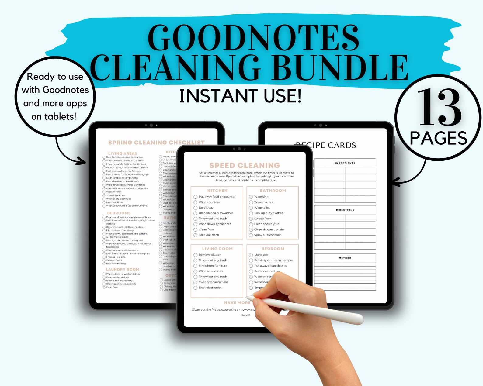 Cleaning Checklist for Goodnotes | Goodnotes Cleaning List | ADHD ...