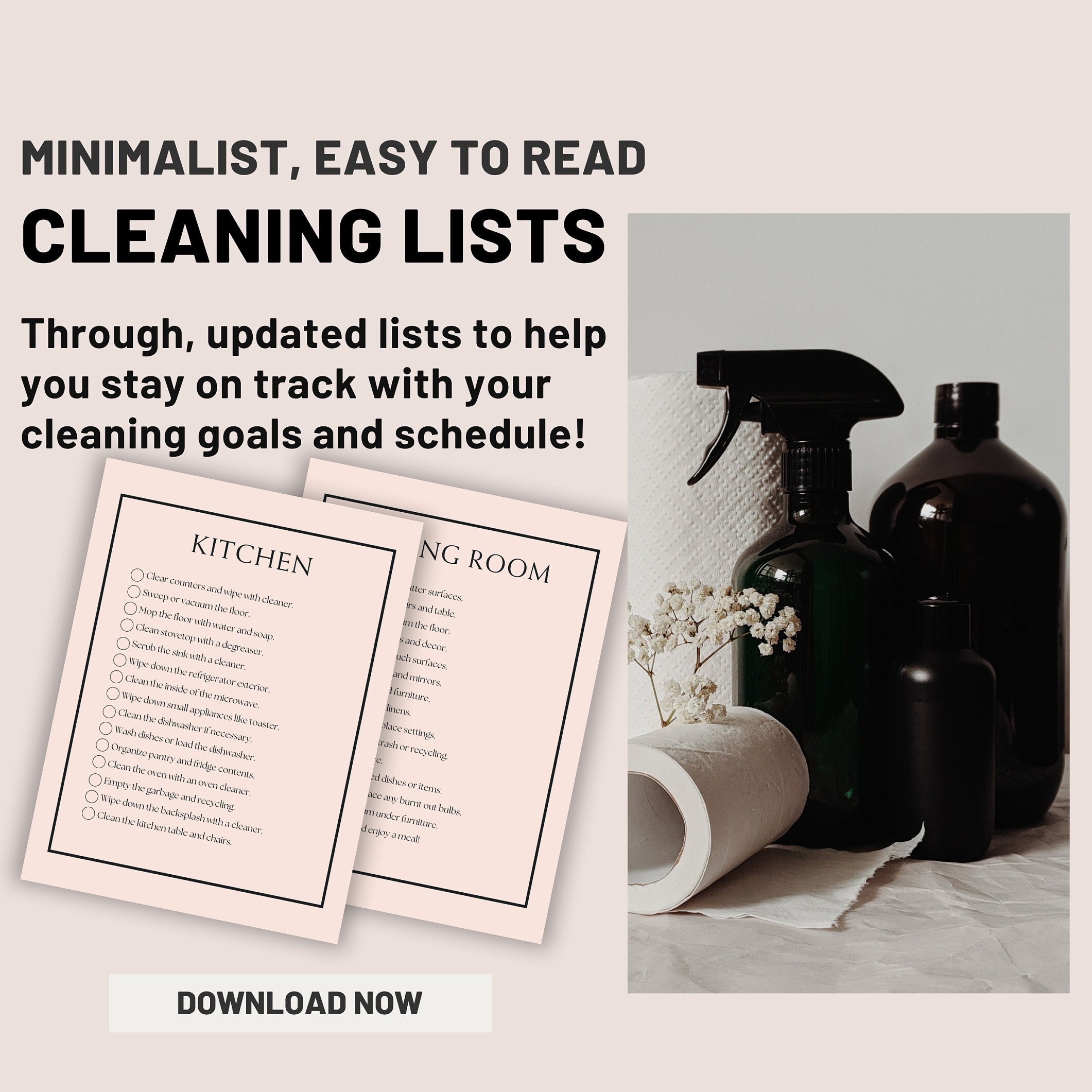 ADHD Cleaning Checklist Room Cleaning Cards for ADHD ADHD Cleaning Tips ...