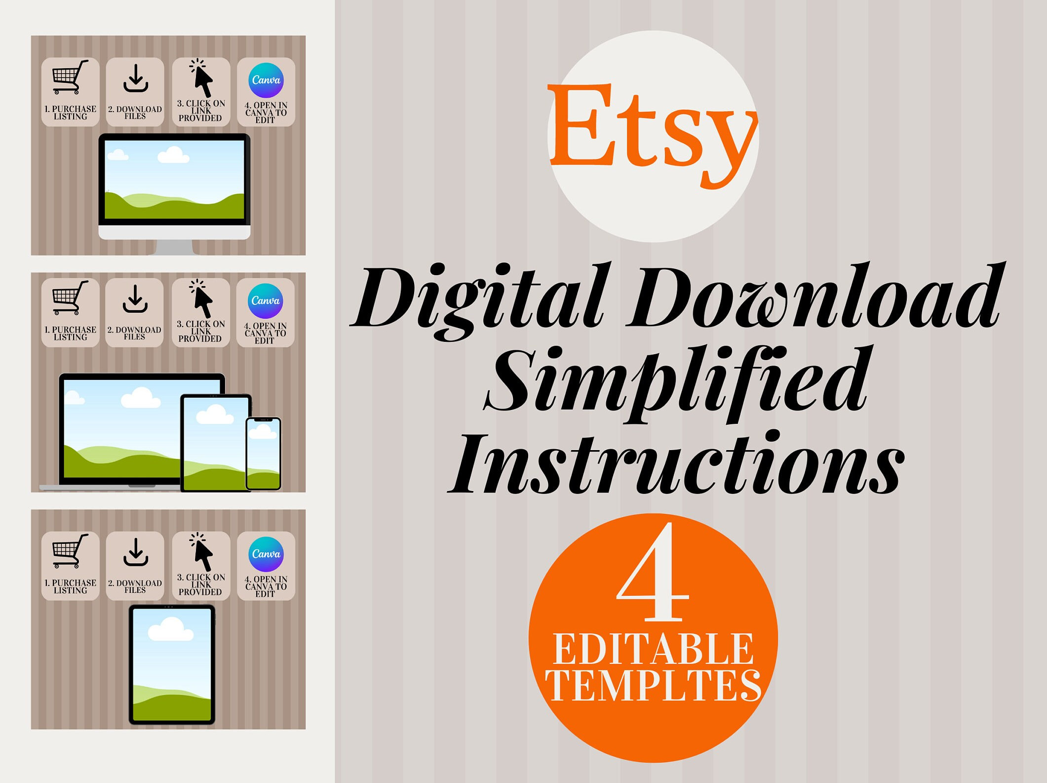 Etsy Shop Download Instructions Template | Etsy Download Template for Etsy Shop Owners - Etsy