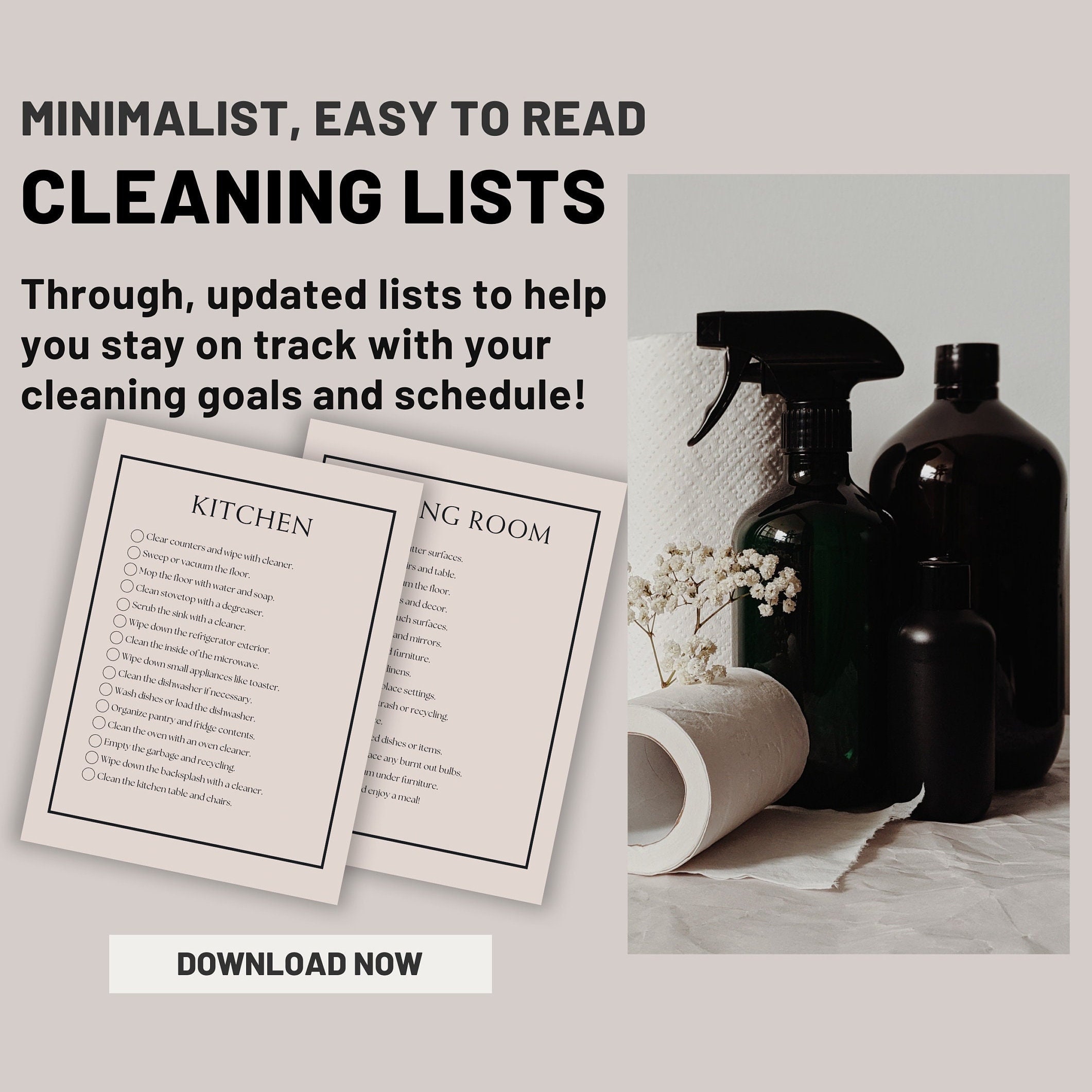 ADHD Cleaning Checklist Cards | Deep Cleaning Cards | Spring Cleaning ...