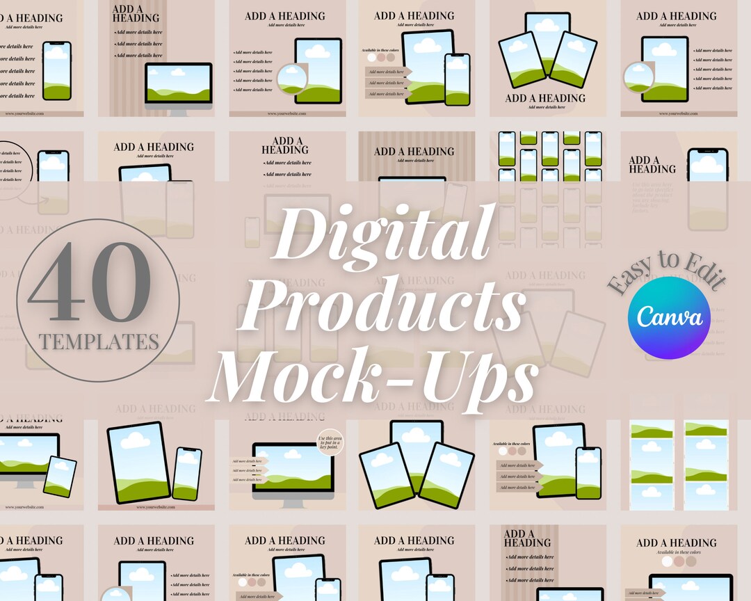 Etsy Product Mock Ups for Digital Listings, Canva Listing Mock-ups for ...