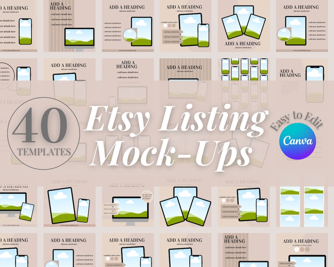 Etsy Digital Product Mock Ups for Listings, Canva Listing Mock-ups for ...