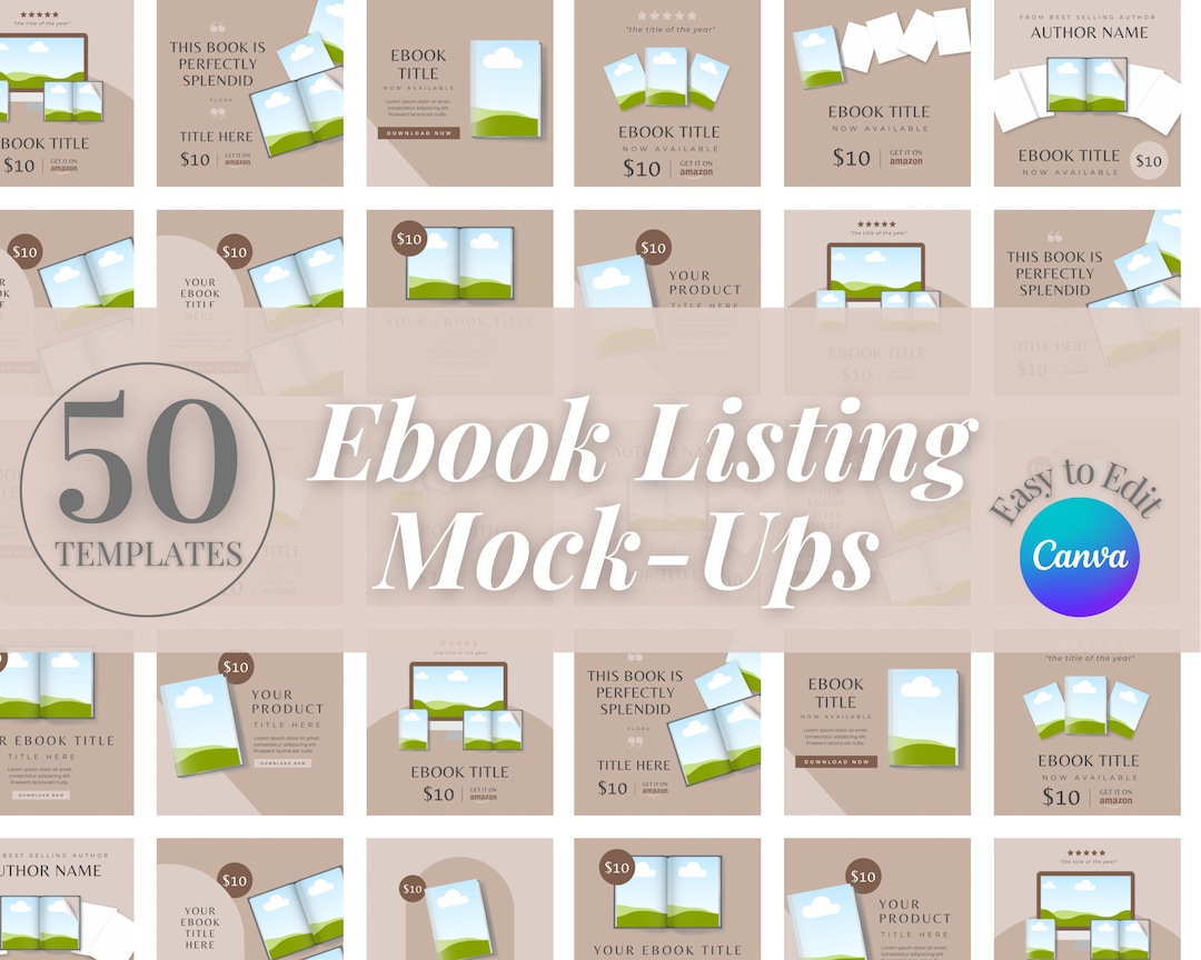 Ebook Mock-up Canva Templates | Mock-ups for Ebooks | Digital Book ...