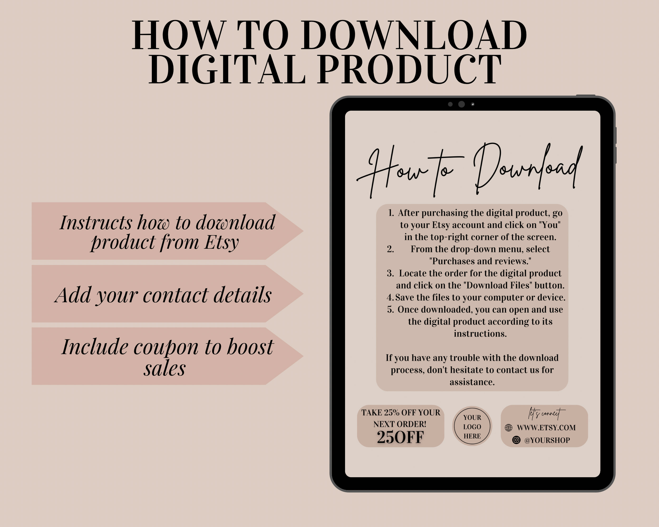 Etsy Digital Product Templates, Thank You Note for Digital Downloads ... Etsy Digital Product Templates, Thank You Note for Digital Downloads ...