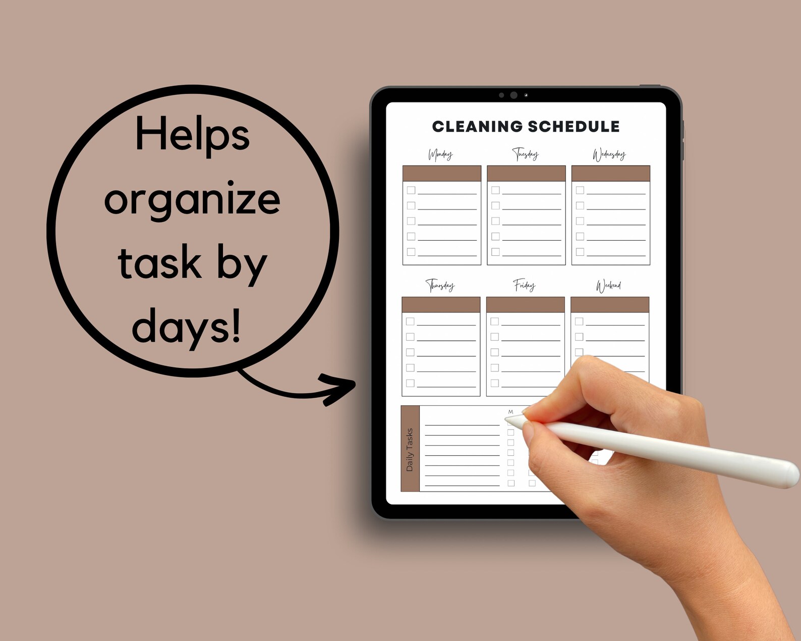 PDF Cleaning Checklist for Goodnotes Tablet iPad Apps | ADHD Chore ...