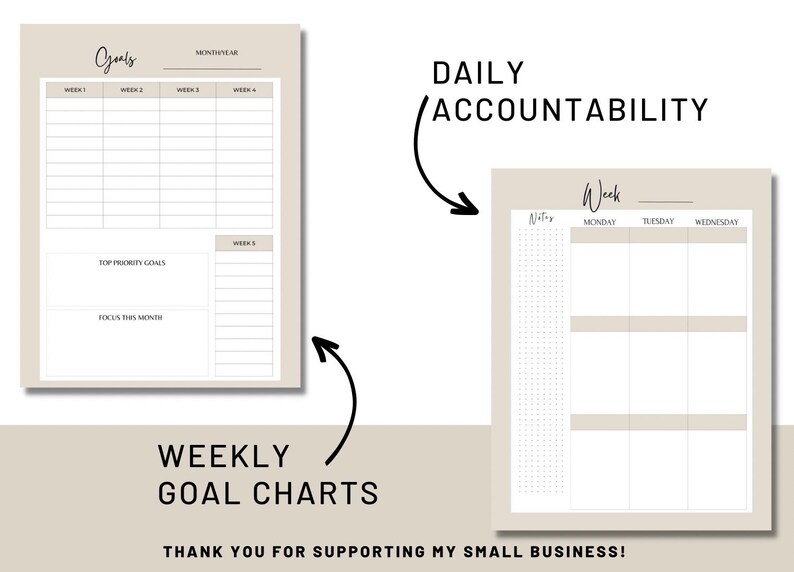 ADHD Goal Planner | ADHD Goals Template | ADHD Weekly Goals Pdf | Adhd ...