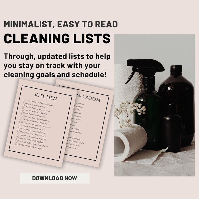 DEEP CLEANING ADHD Complete Bundle With 43 Papers to Organize Every Room and Stay on a Routine ...