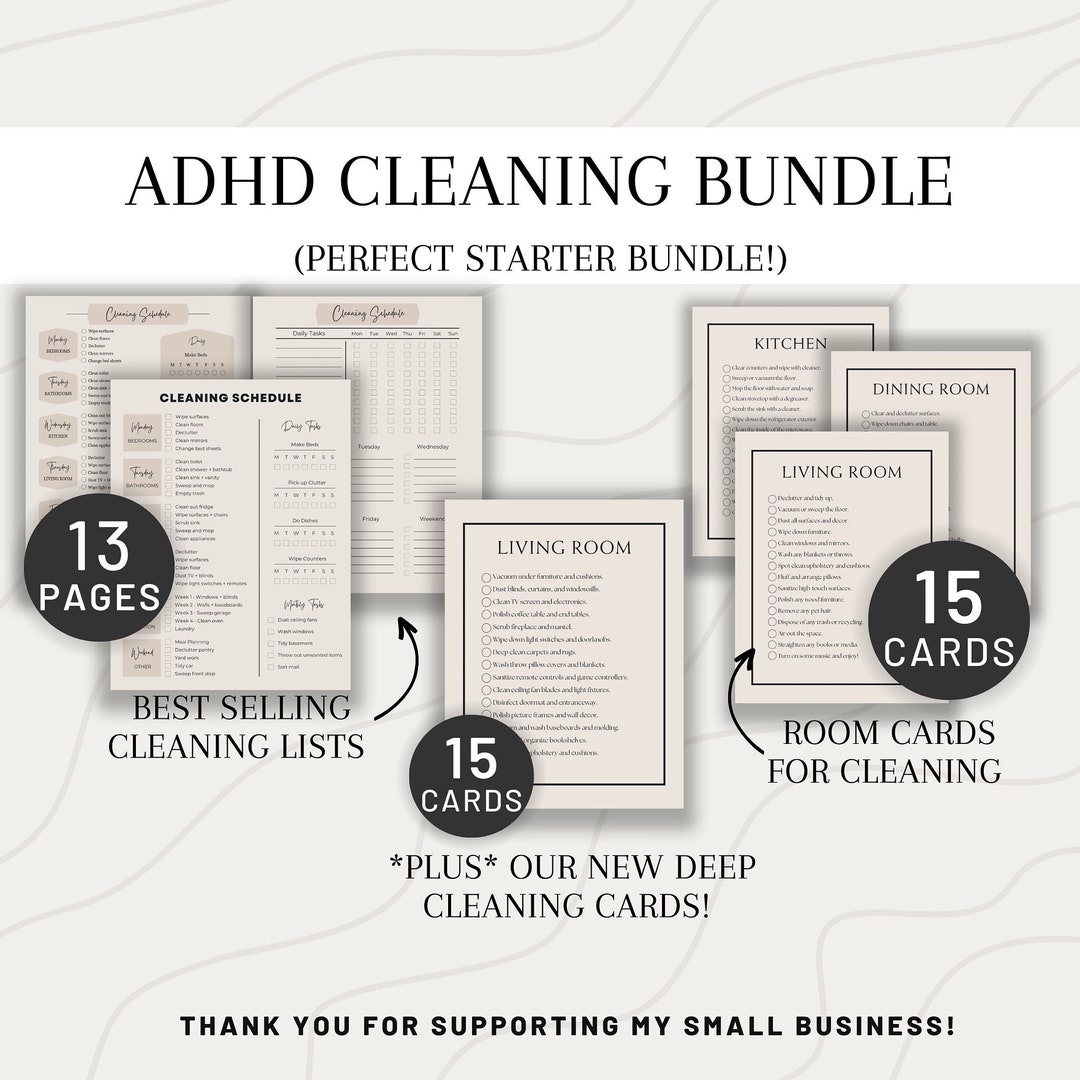 Ultimate ADHD Home Organization: Complete Deep Cleaning Bundle With 43 ...