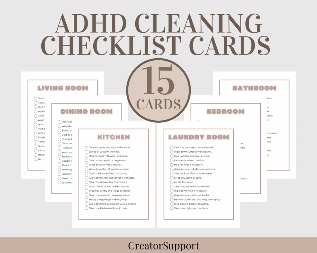 ADHD Spring Cleaning Cards | Deep Cleaning Cards | Spring Cleaning ...