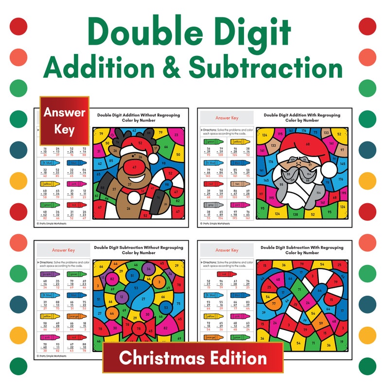 Double Digit Addition and Subtraction With & Without Regrouping ...