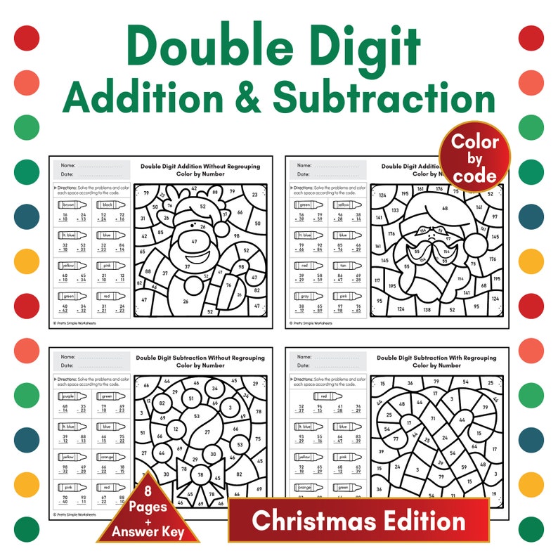 Double Digit Addition and Subtraction With & Without Regrouping ...