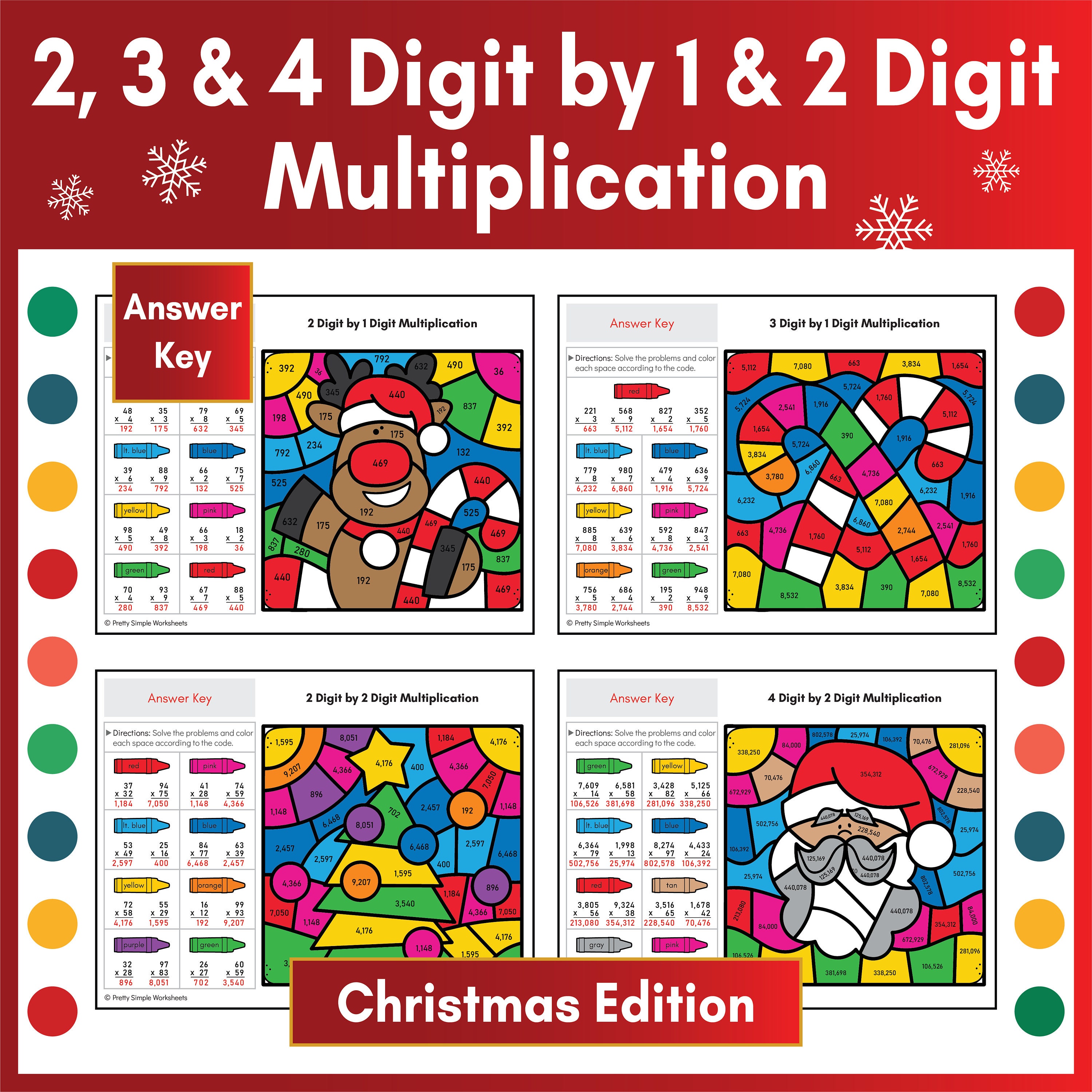 Multi-digit Multiplication 1 & 2 Digit by 2, 3, and 4 Digit ...