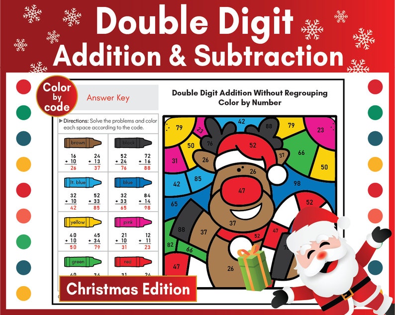 Double Digit Addition and Subtraction With & Without Regrouping ...