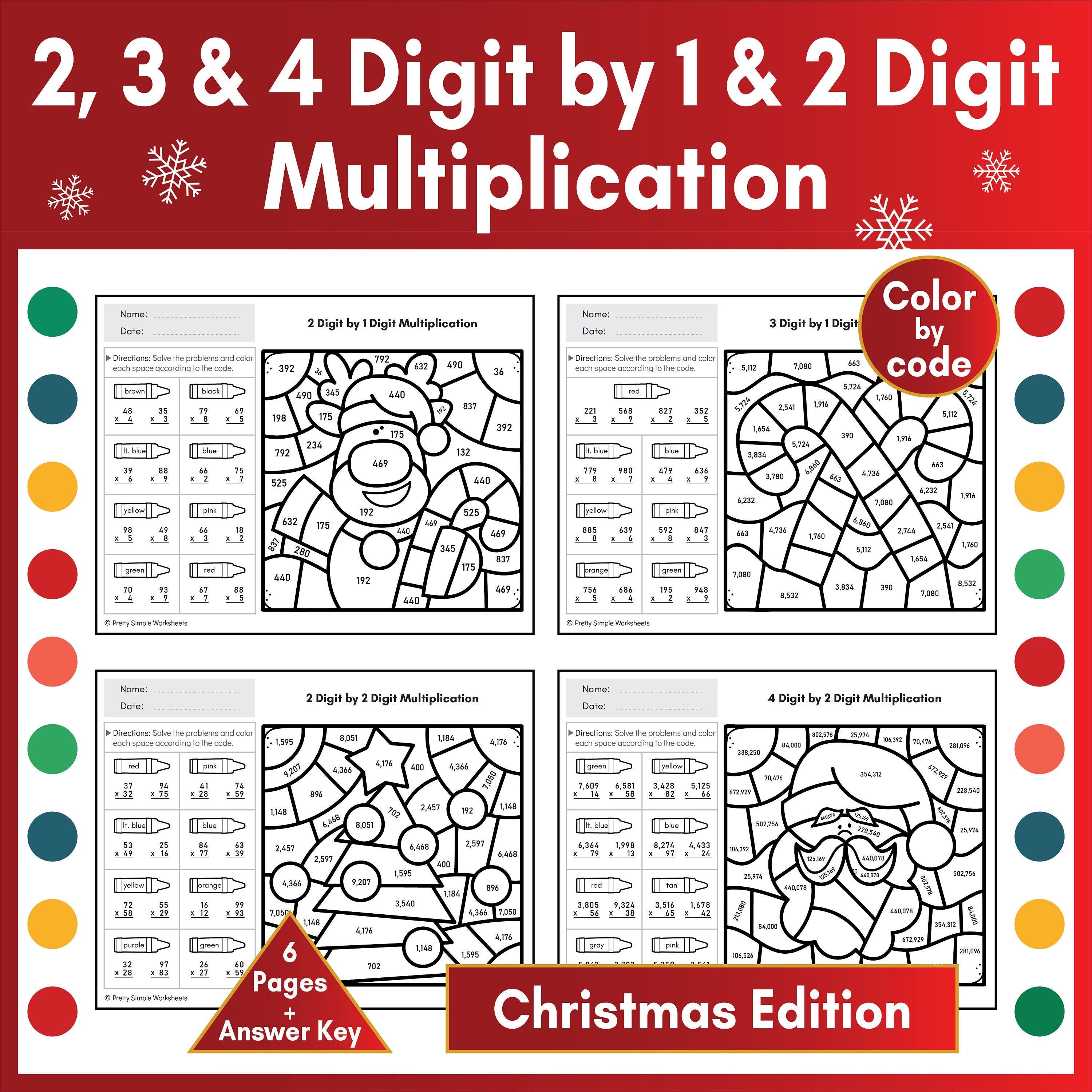 Multi-digit Multiplication 1 & 2 Digit by 2, 3, and 4 Digit ...
