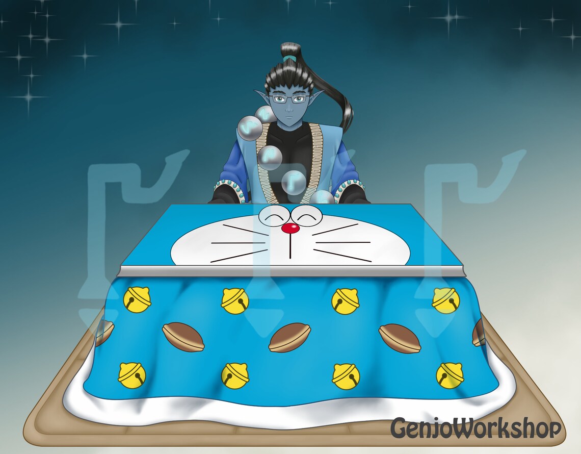 Kotatsu Table (doraemon-inspired Patterns) | Streaming and Vtuber Asset ...