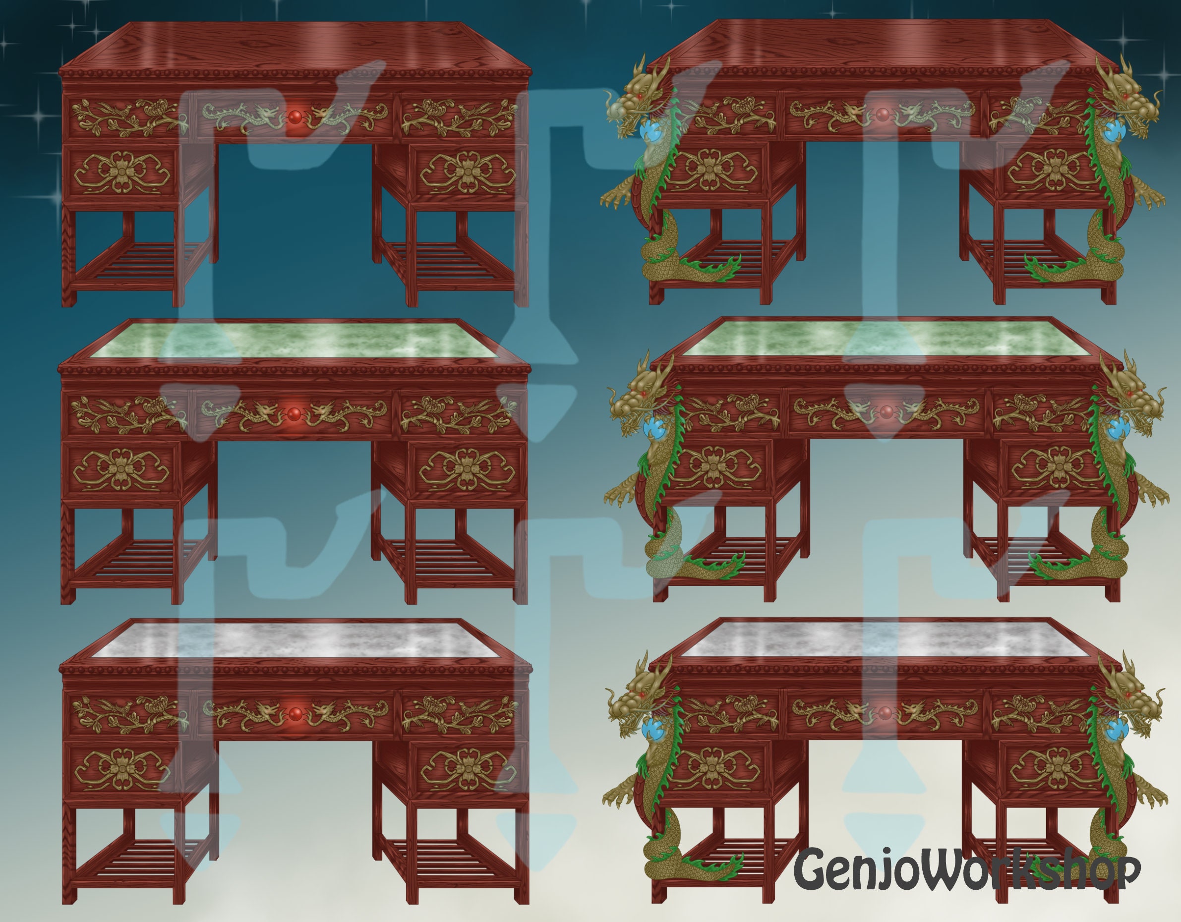 Dragon Table | Streaming and Vtuber Asset | Digital Download - Etsy