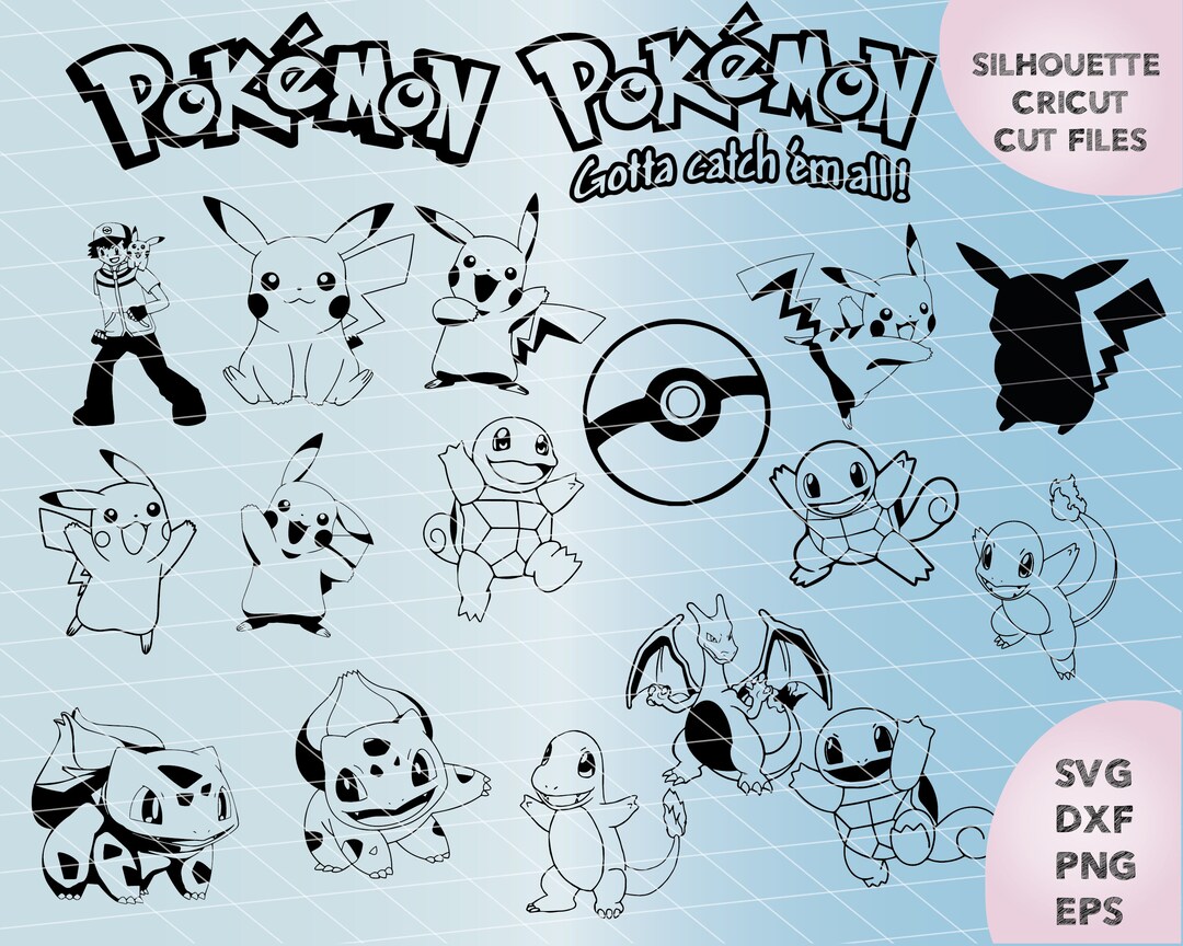Pokemon Svg Bundle Pokemon Characters Stickers Pokemon Svg - Etsy Canada