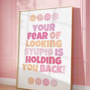 Retro Inspirational Quote Wall Art, Motivational Typography Poster ...