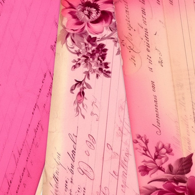 Hot Pink Letter Junk Journal Pages Printable Pages - Etsy