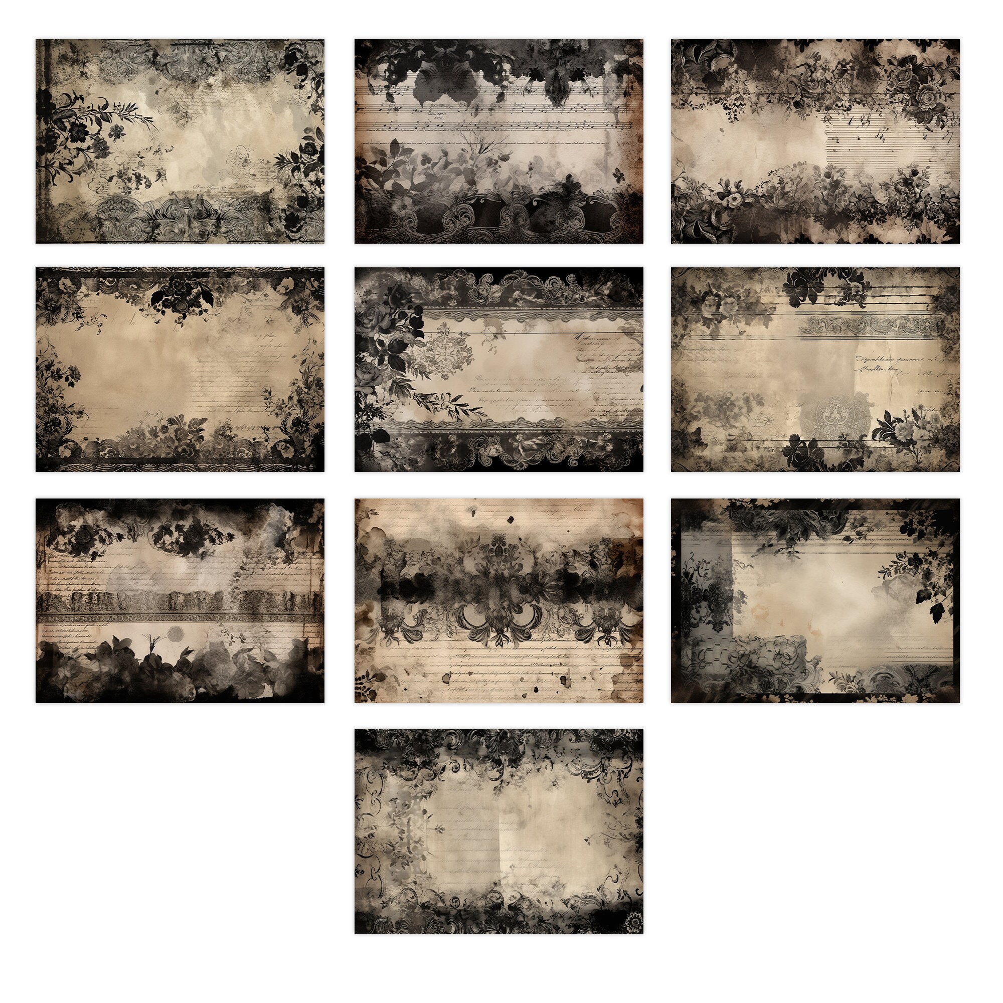 Victorian Gothic Grunge Junk Journal Pages Digital Papers - Etsy