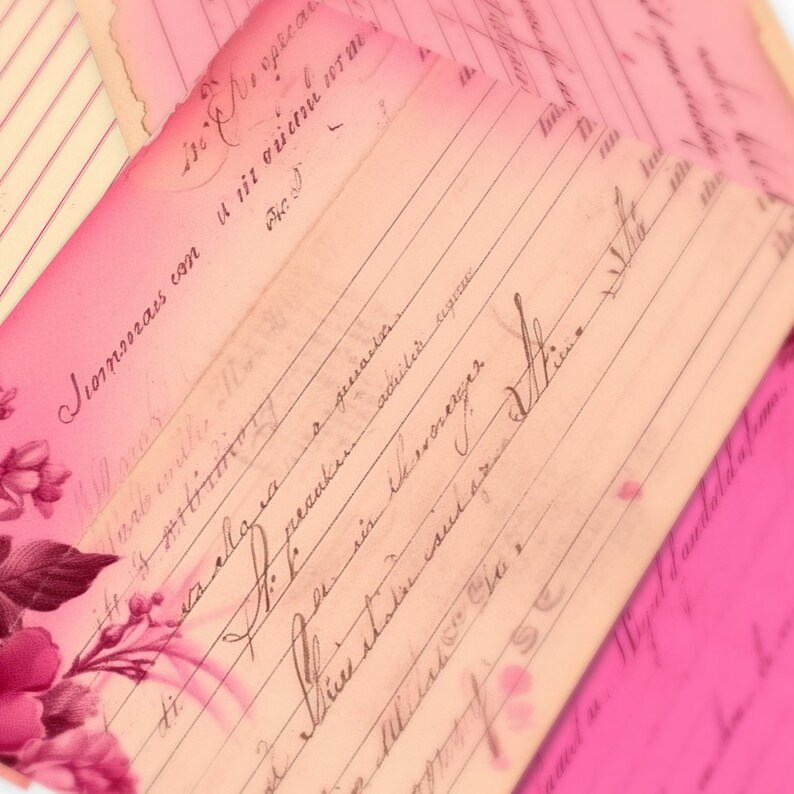 Hot Pink Letter Junk Journal Pages Printable Pages - Etsy