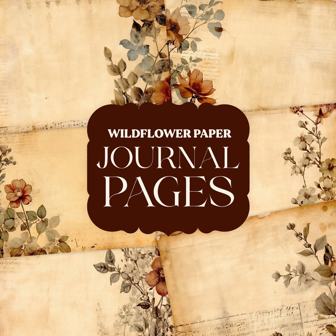 Vintage Wildflower Paper Junk Journal Pages Botanical Ephemera Garden ...