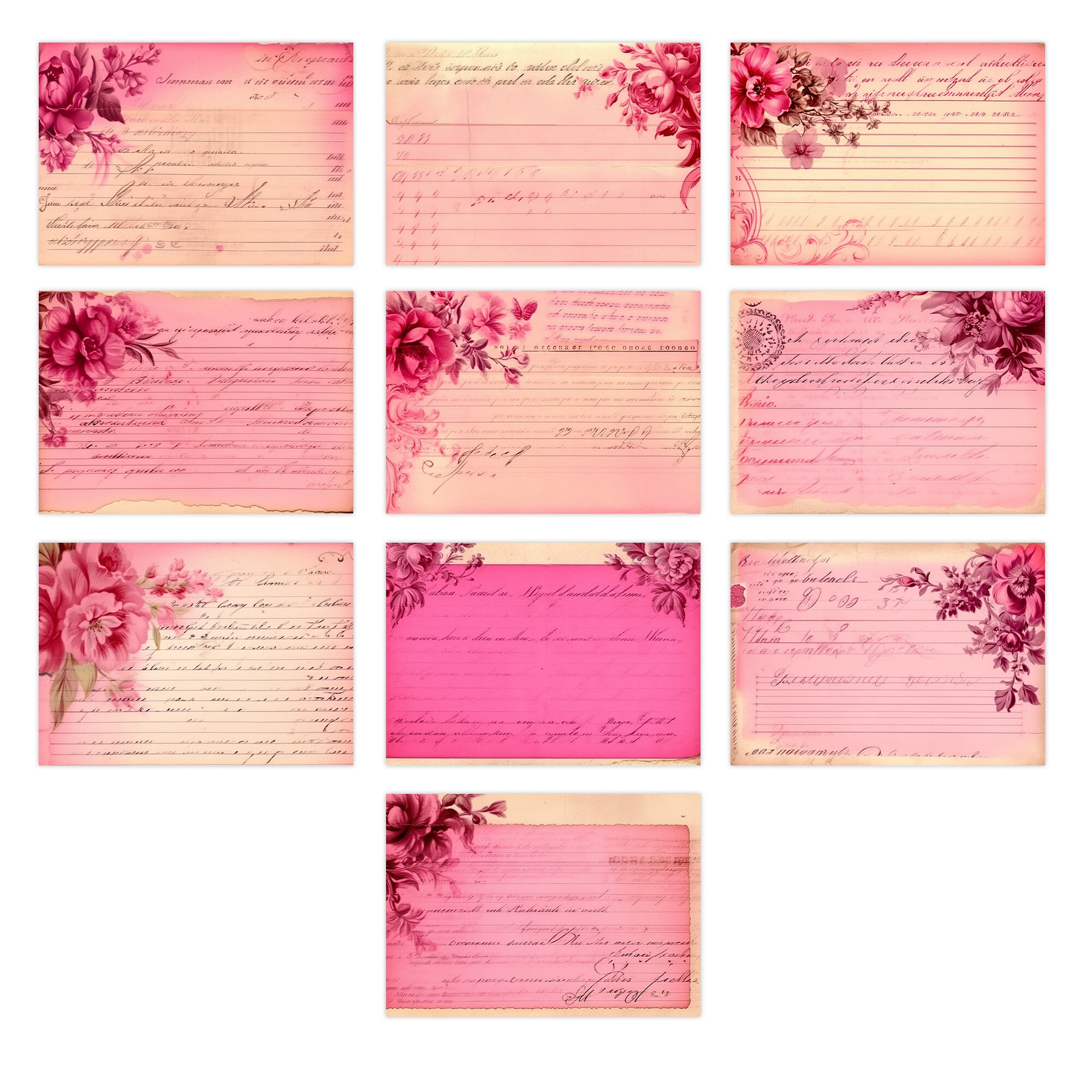 Hot Pink Letter Junk Journal Pages Printable Pages - Etsy