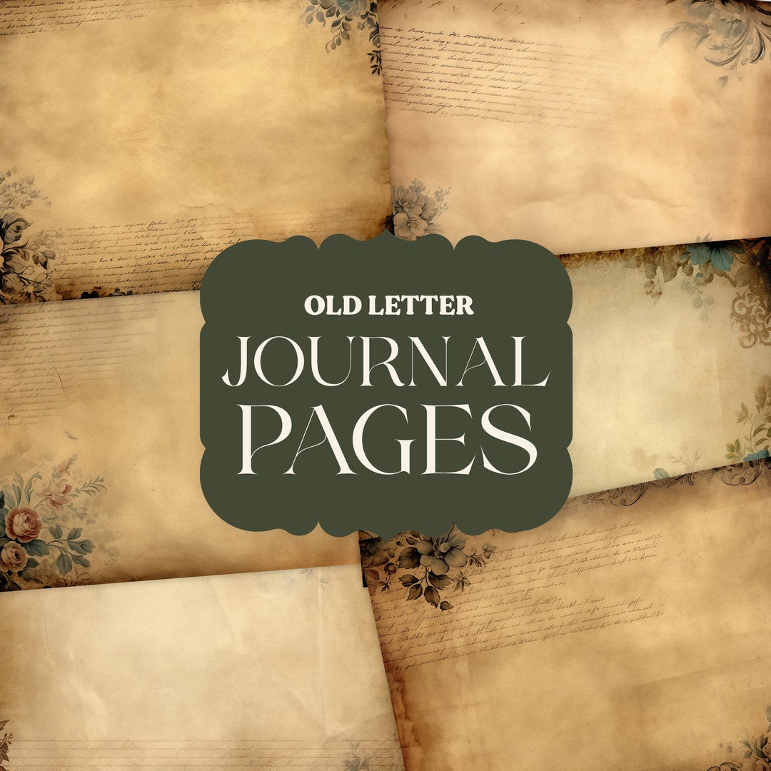 Vintage Old Letter Junk Journal Pages Floral Digital Papers Shabby Chic ...