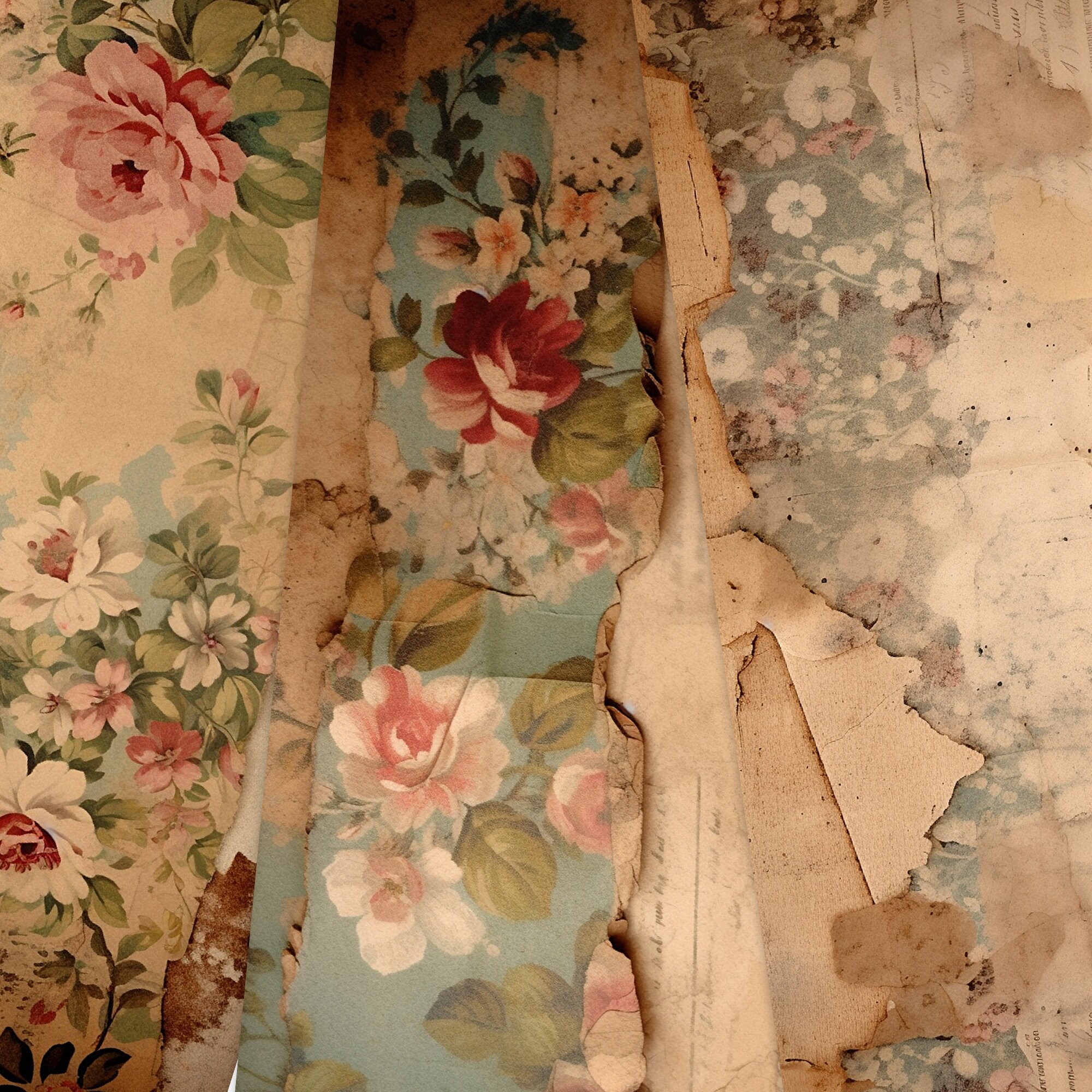 Vintage Grunge Shabby Chic Collage Junk Journal Pages - Etsy