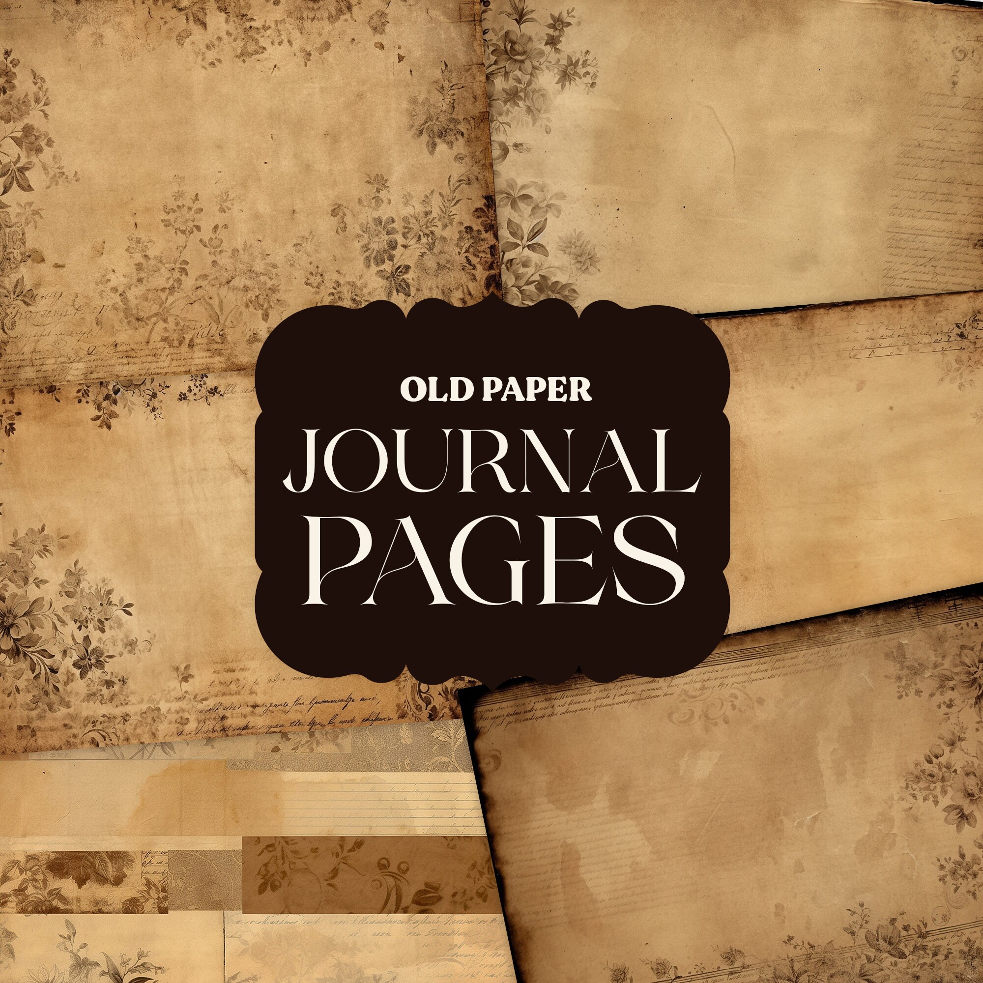 Vintage Old Paper Junk Journal Pages Floral Digital Papers - Etsy