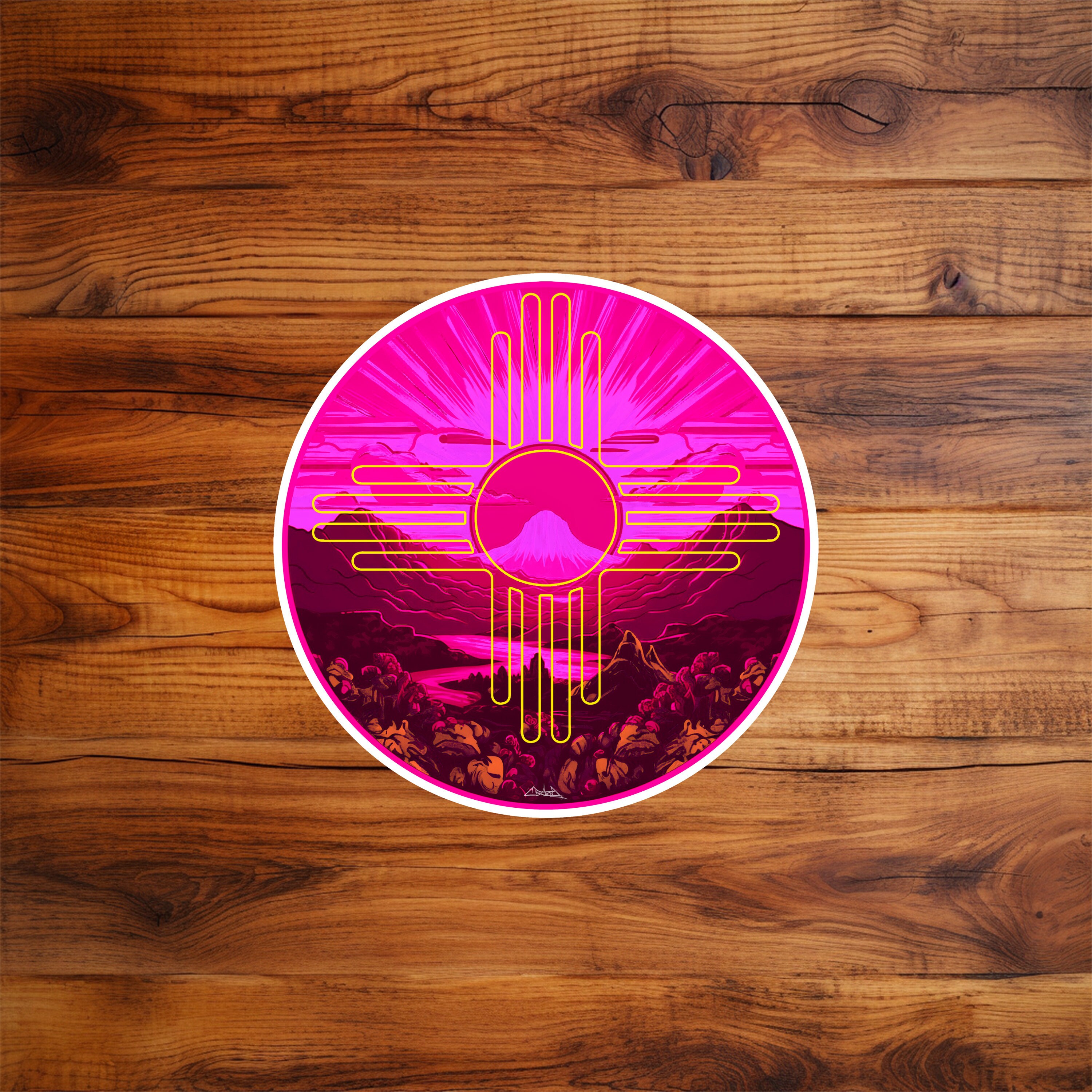 Zia Sun Sticker Zia Symbol Vivid Custom Stickers All Vivid - Etsy