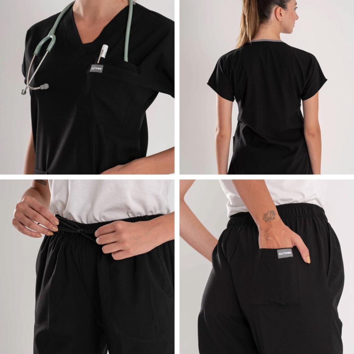 Personalised Medical Uniforms and Scrubs Set, Embroidered Medical Scrub ...
