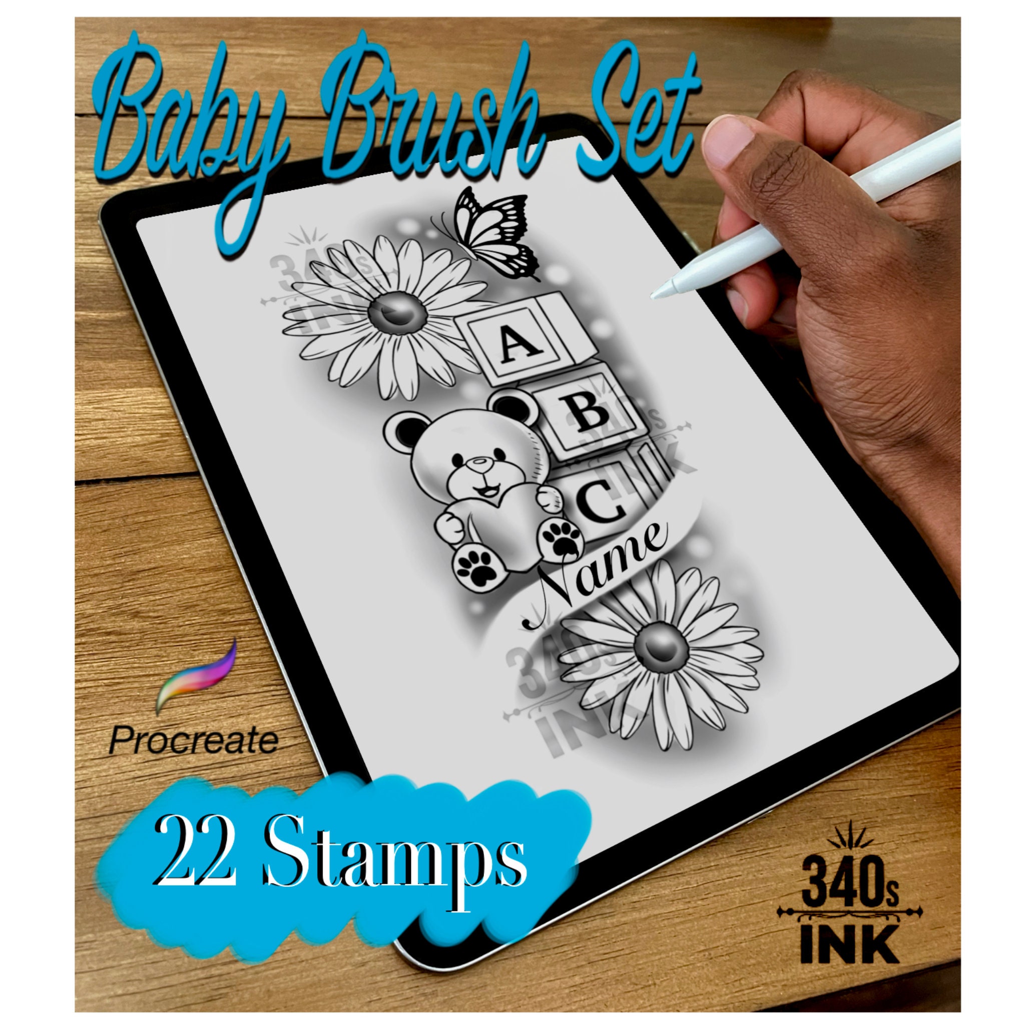 Baby Procreate Brush Set, Procreate Stamps, Digital Download, Crown, - Etsy