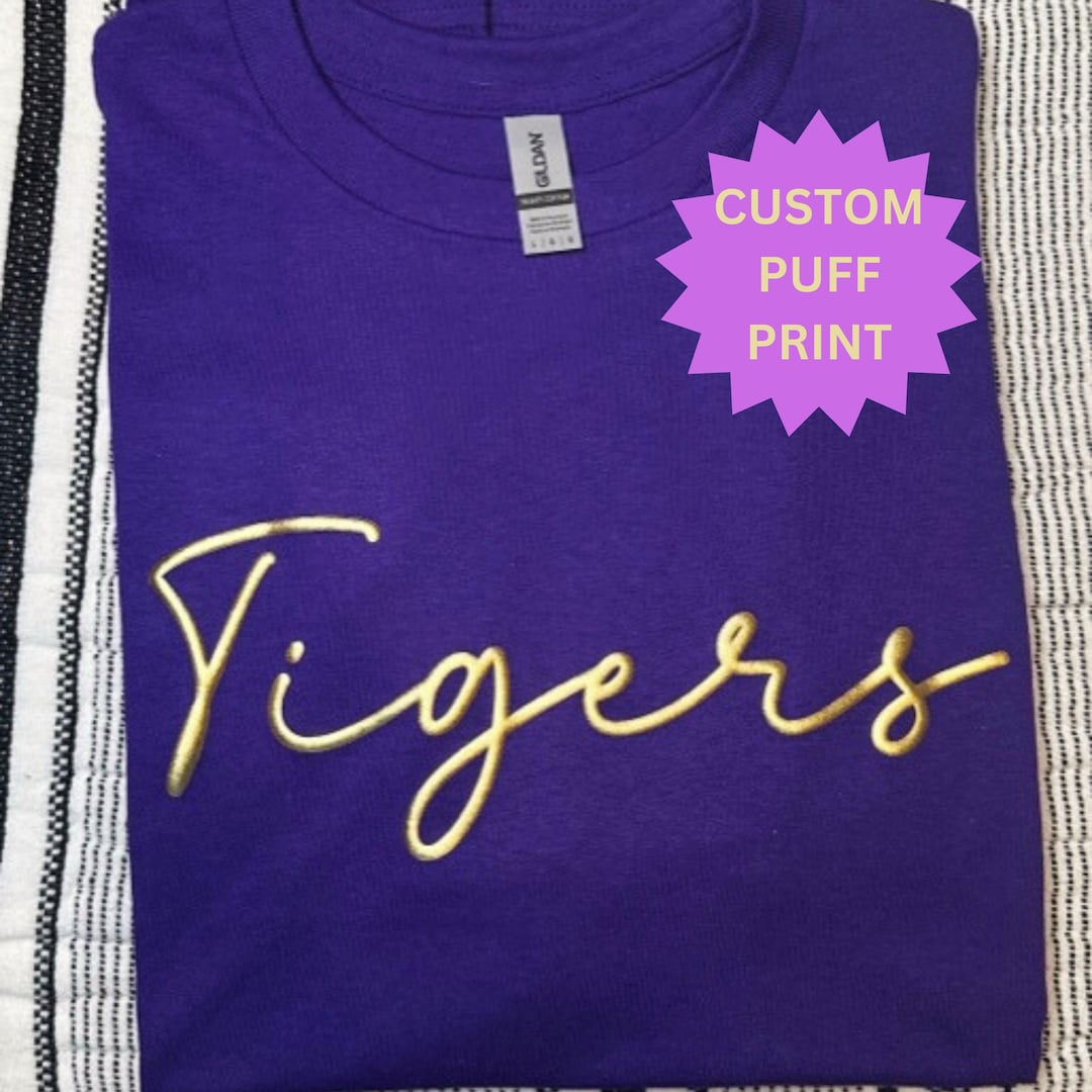 Custom Mascot Shirt Puff Print T Shirt Embossed Text Personalized Gift ...