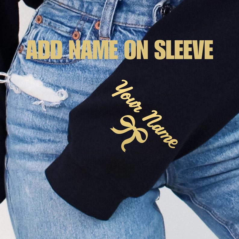 Custom Name on Sleeve Add on for Sweatshirt Personalized - Etsy