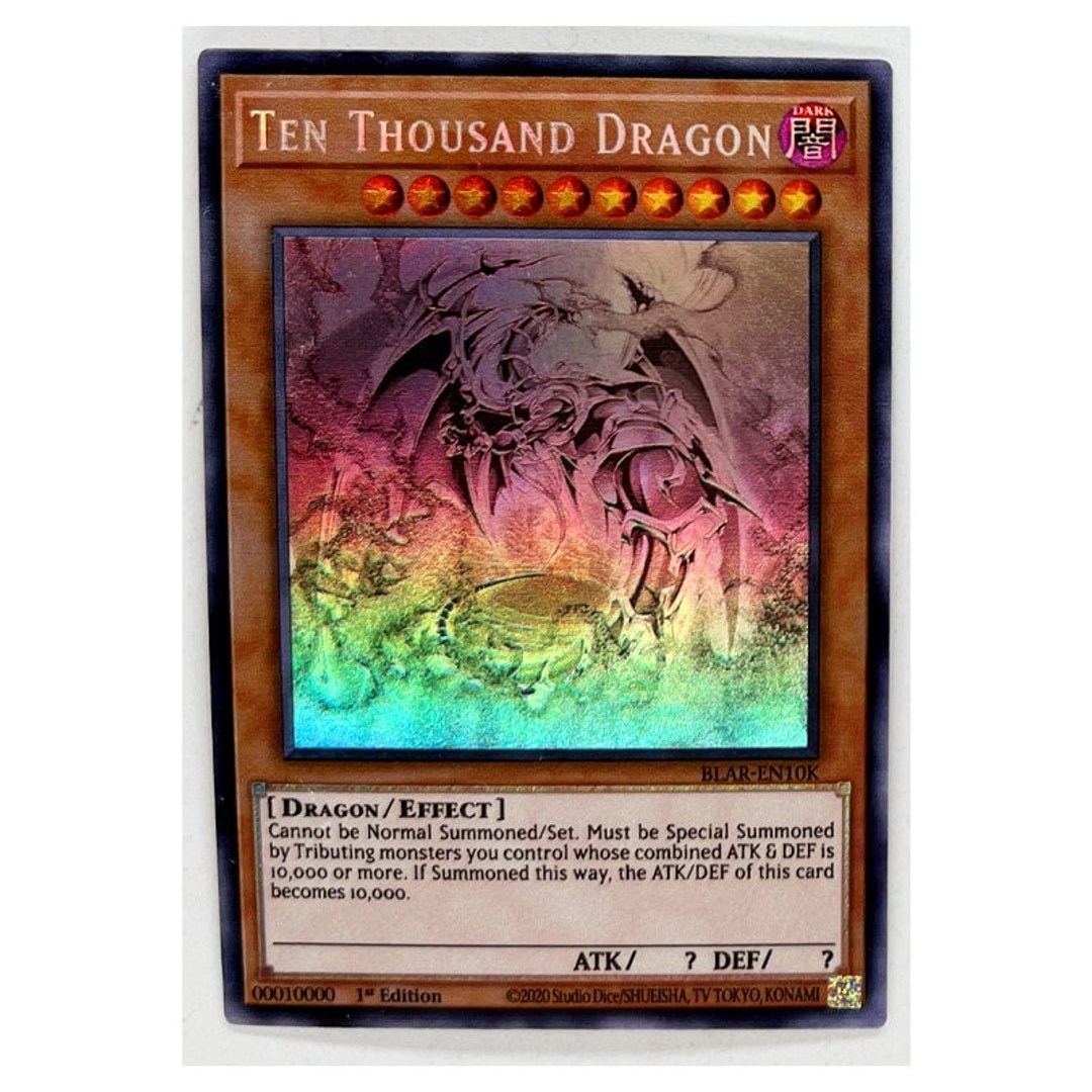 Yugioh Proxy Card Ten Thousand Dragon BLAR-EN10K Ultra - Etsy
