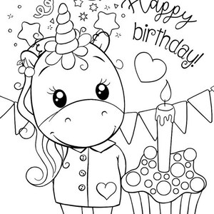 Children's Coloring Book 16 Page Cute Baby Unicorn Lili - Etsy