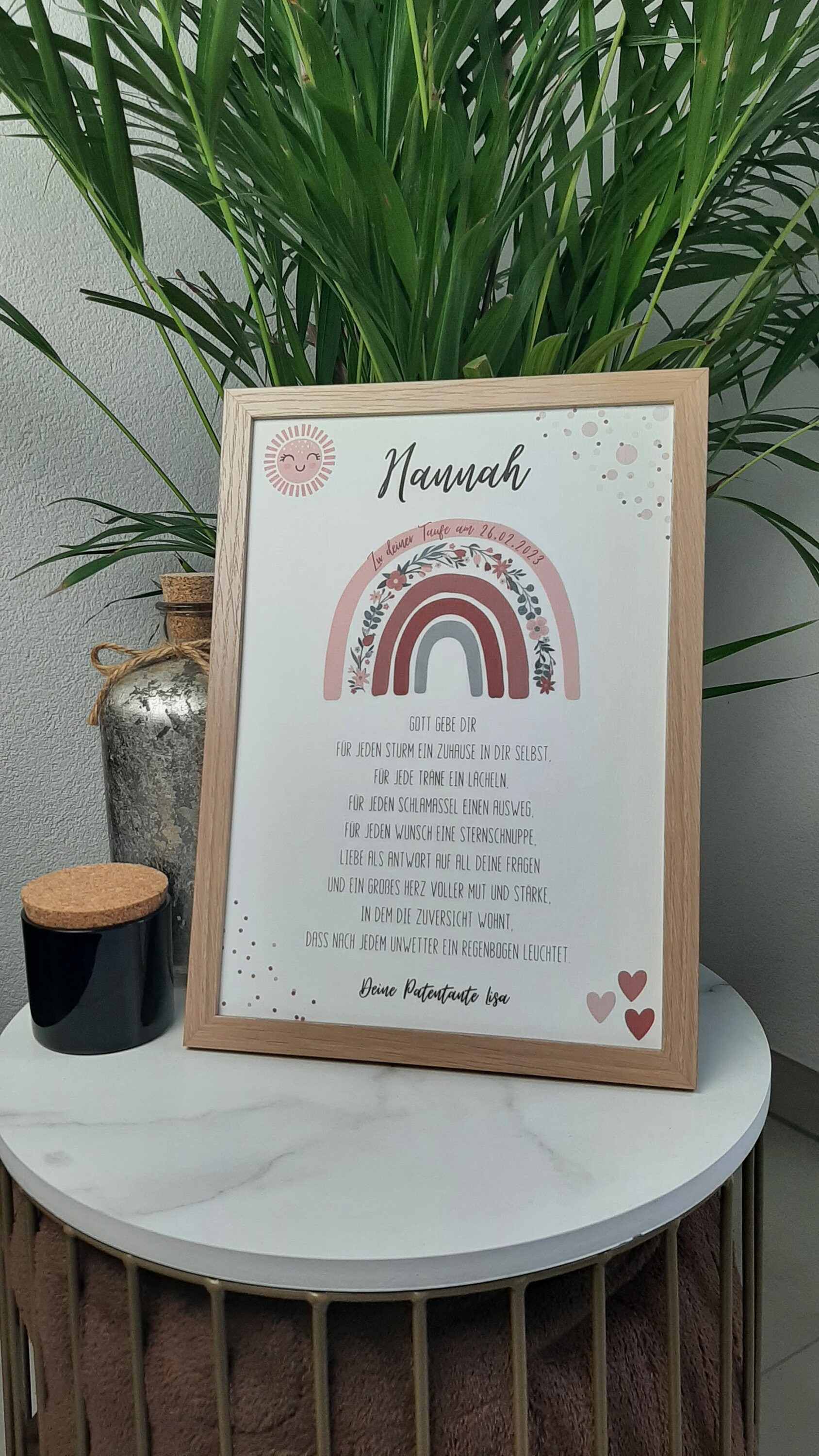 Godparent Letter Baptism Rainbow hannah Gift Baptism Godchild ...