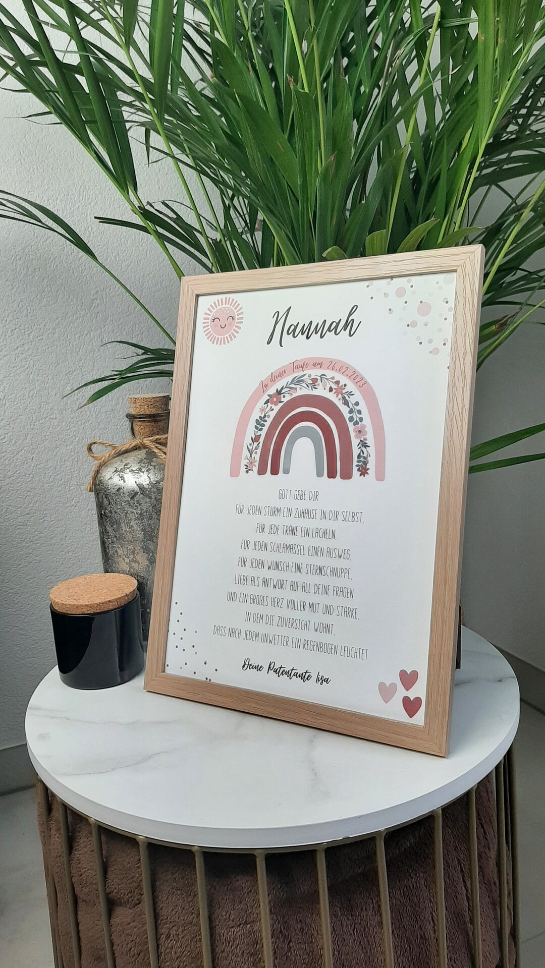 Godparent Letter Baptism Rainbow hannah Gift Baptism Godchild ...