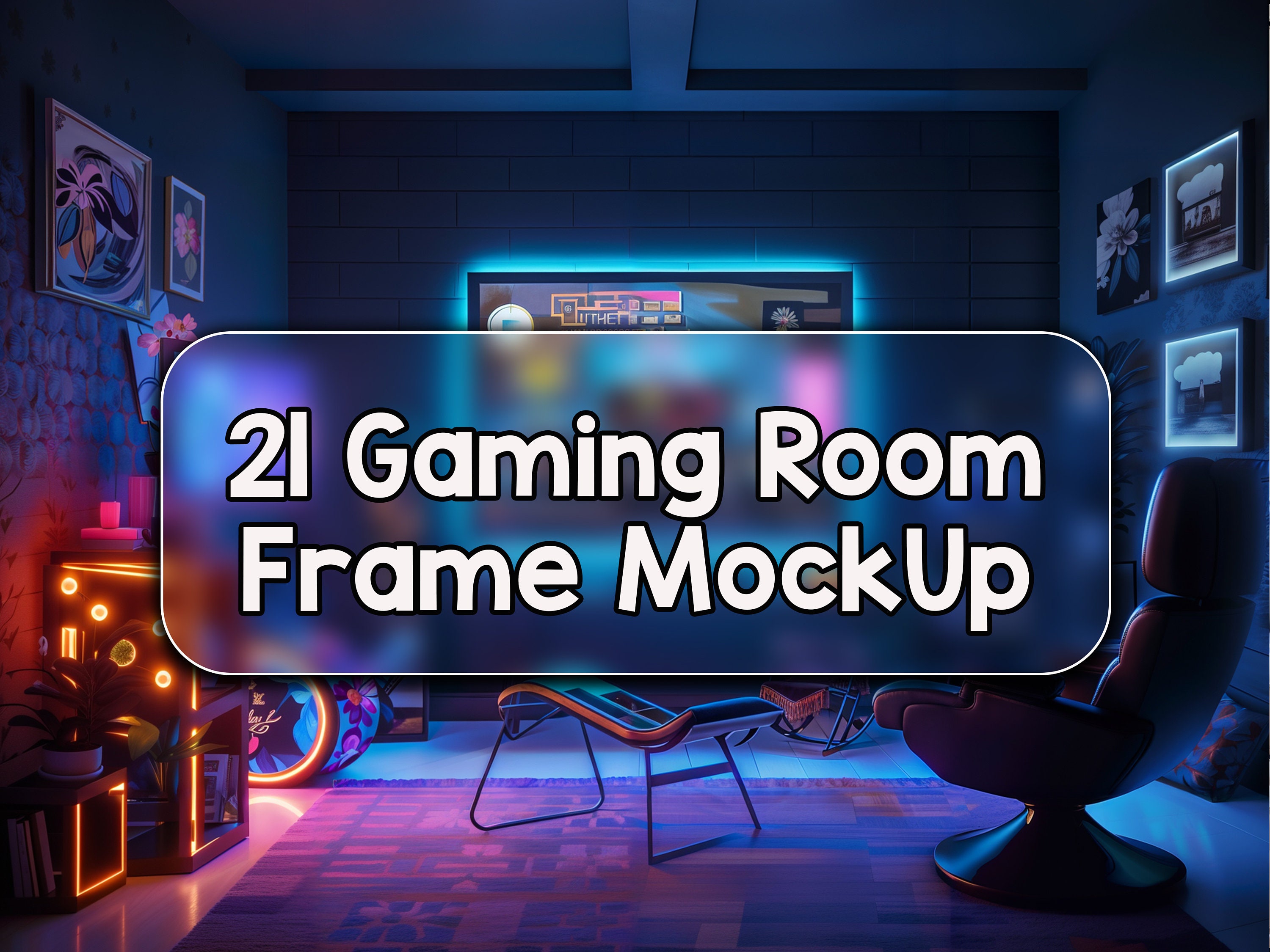 21 Gaming Roomframe Mock up - Game Poster Frame - Mockup Bundle ...