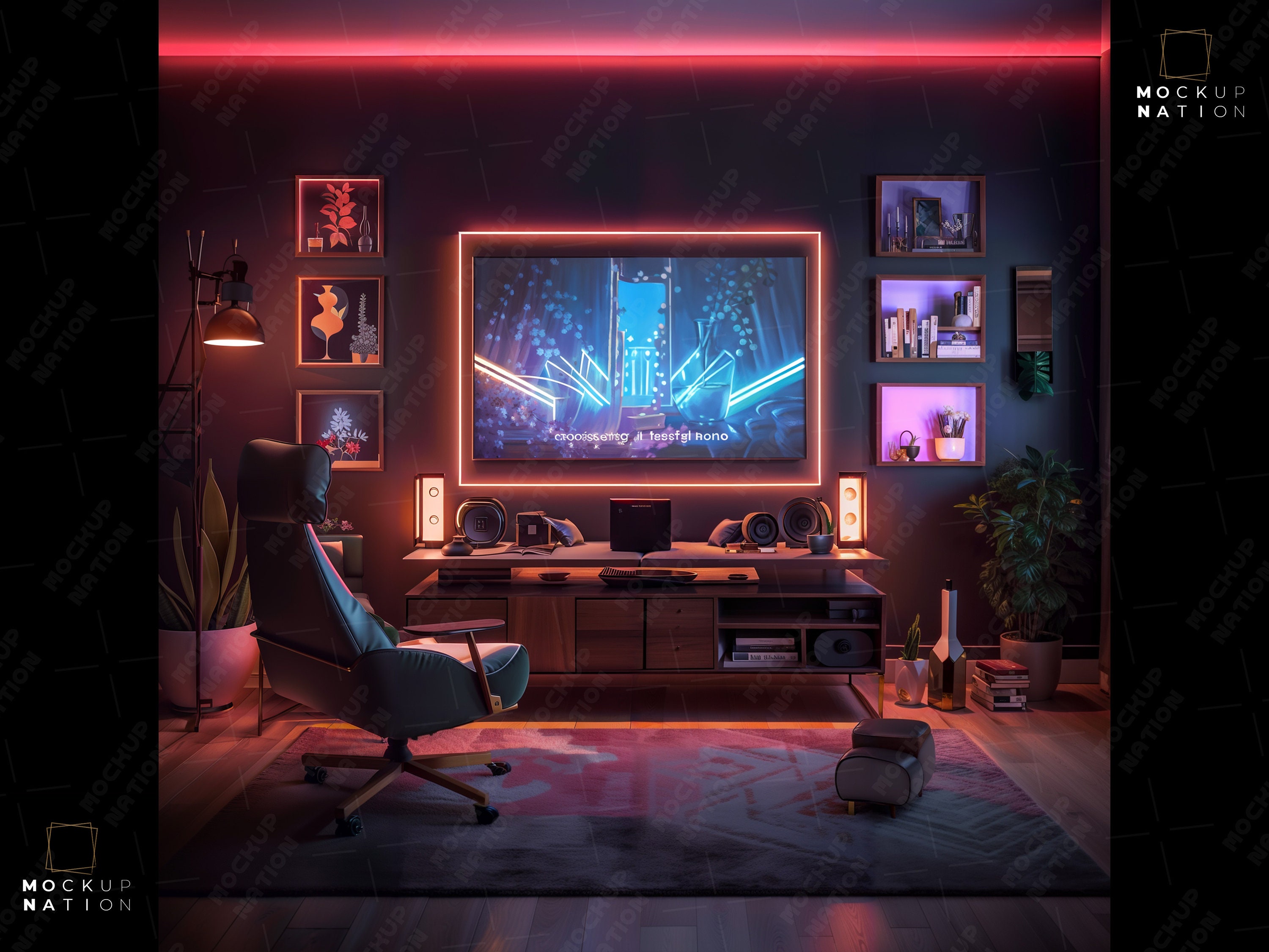 21 Gaming Roomframe Mock up Game Poster Frame Mockup Bundle Template ...