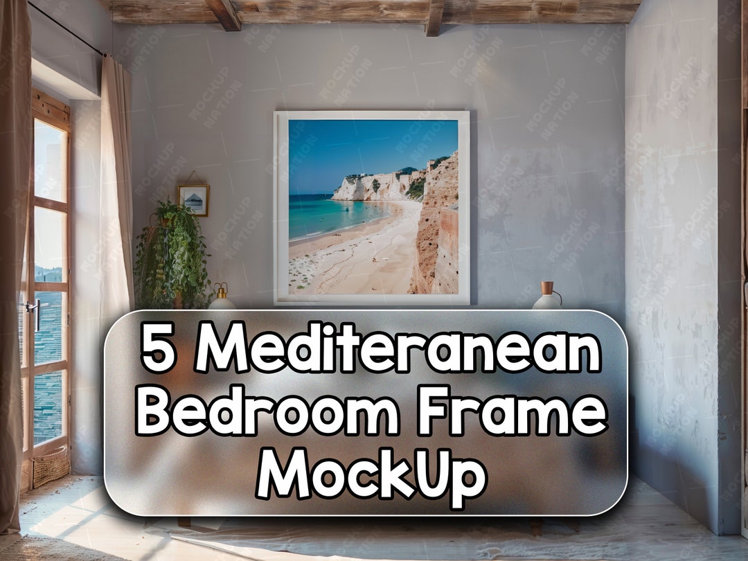 5 Mediteranean Bdroom Frame Mockup- Bundle Stock - Photo Bundle - Frame ...