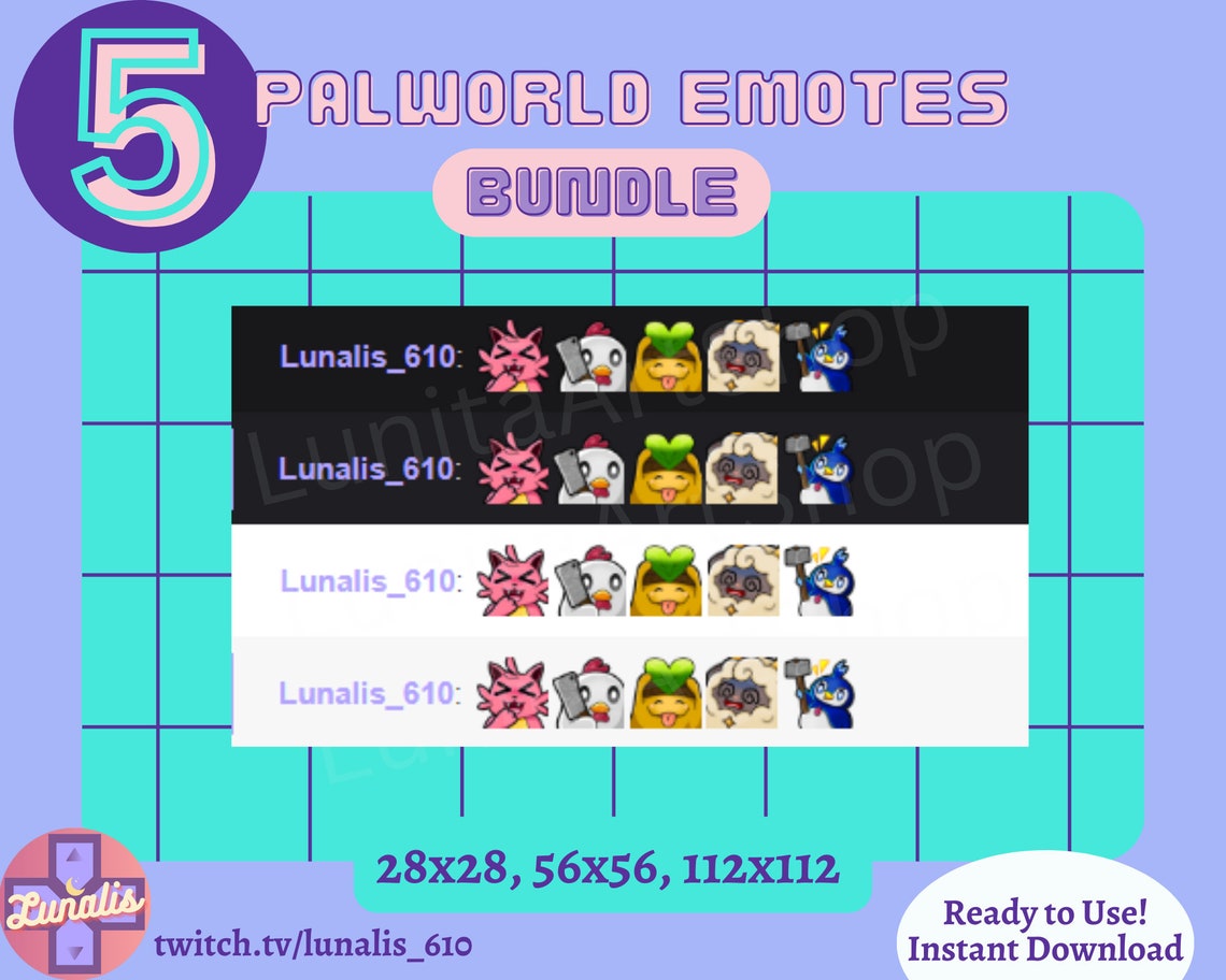 Pal Emote Bundle for Twitch, Discord | Palworld Emotes for Twitch ...